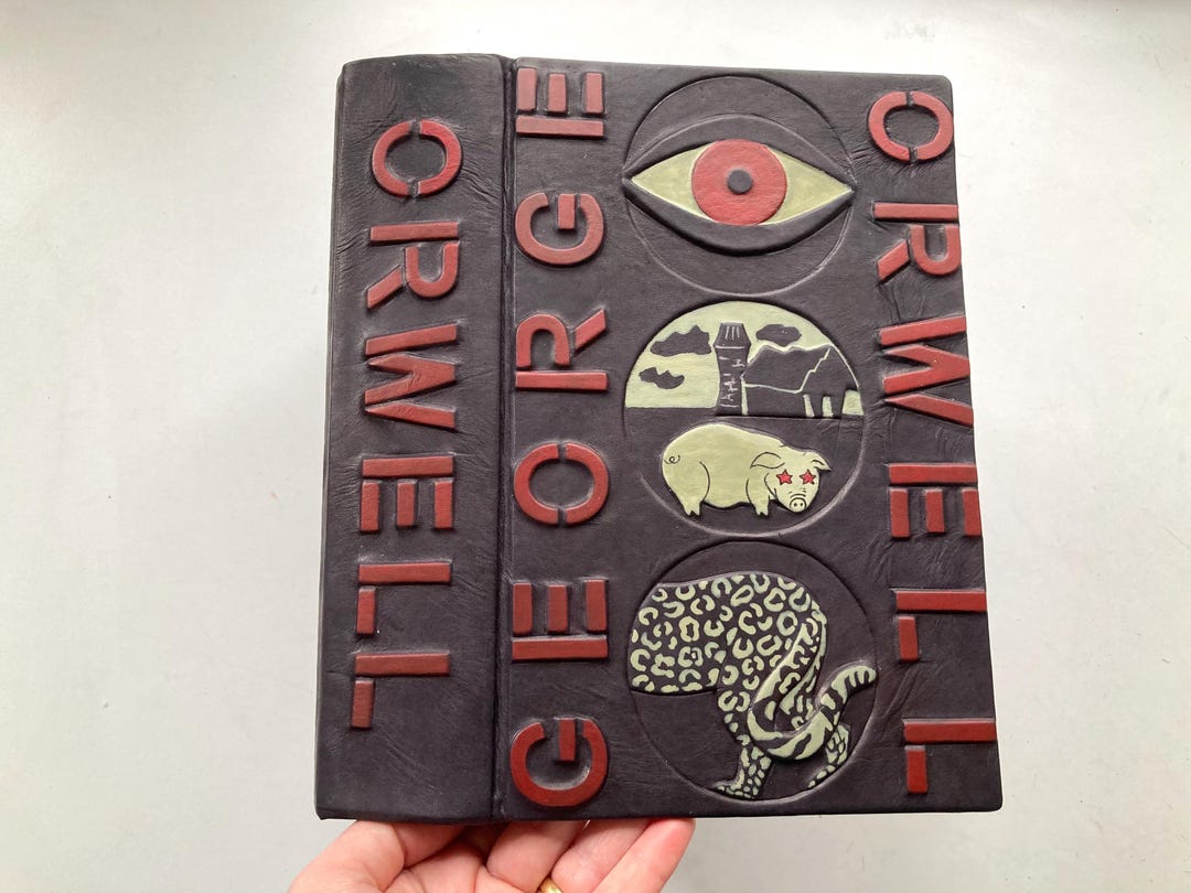 GEORGE ORWELL Collection - Handmade Leather Bound Book - Black ...