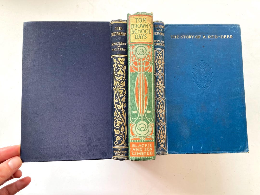 VINTAGE BOOKS - Set of 3 - Old Books - Beautiful Books With Decorative ...
