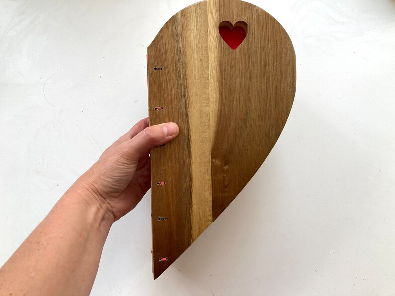 HEART Shaped Album With Wooden Covers Handmade, Fifth Wedding ...