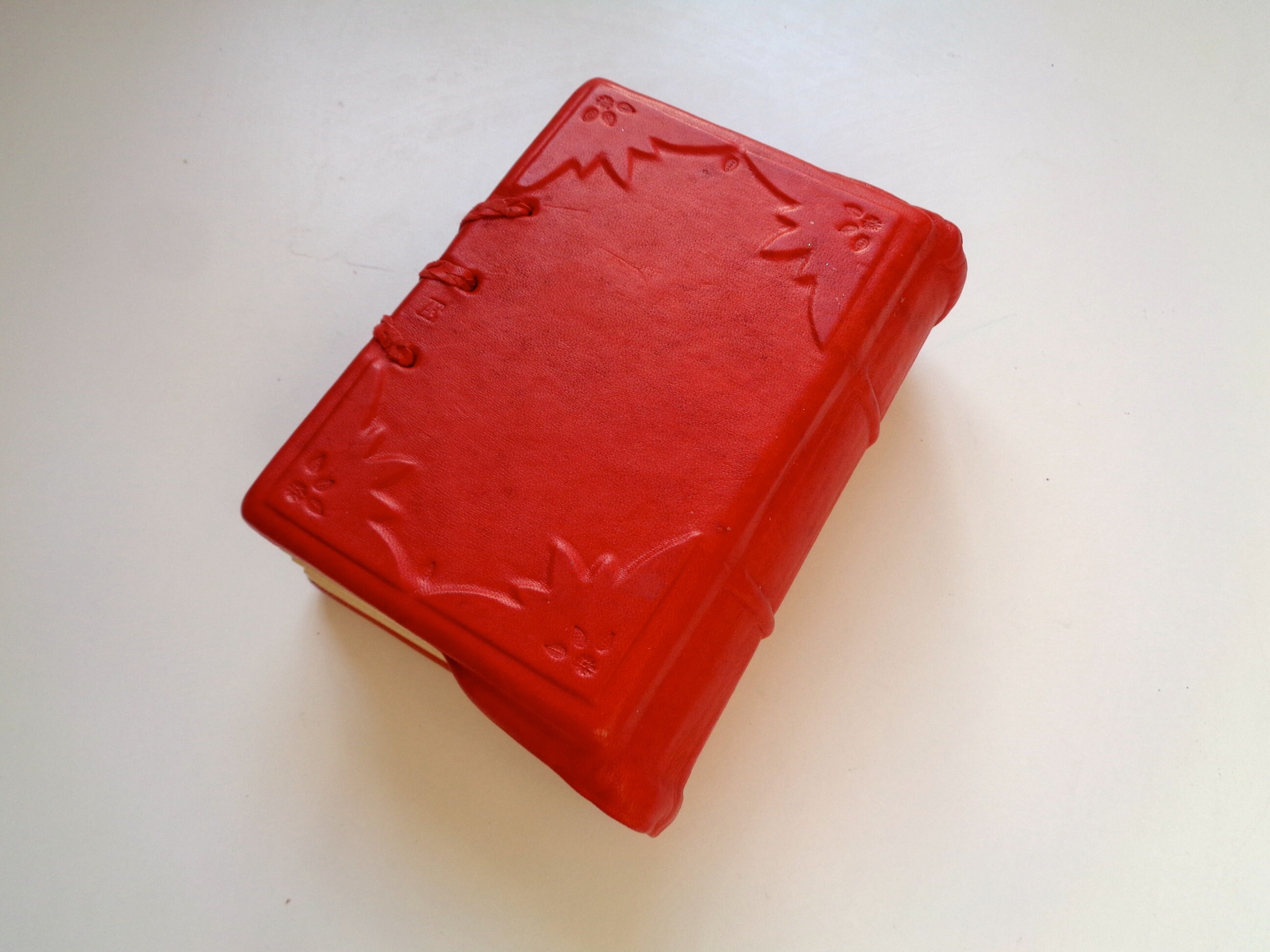 Red Leather Journal Diary Chunky Handmade Leather Binding Hand Bound ...