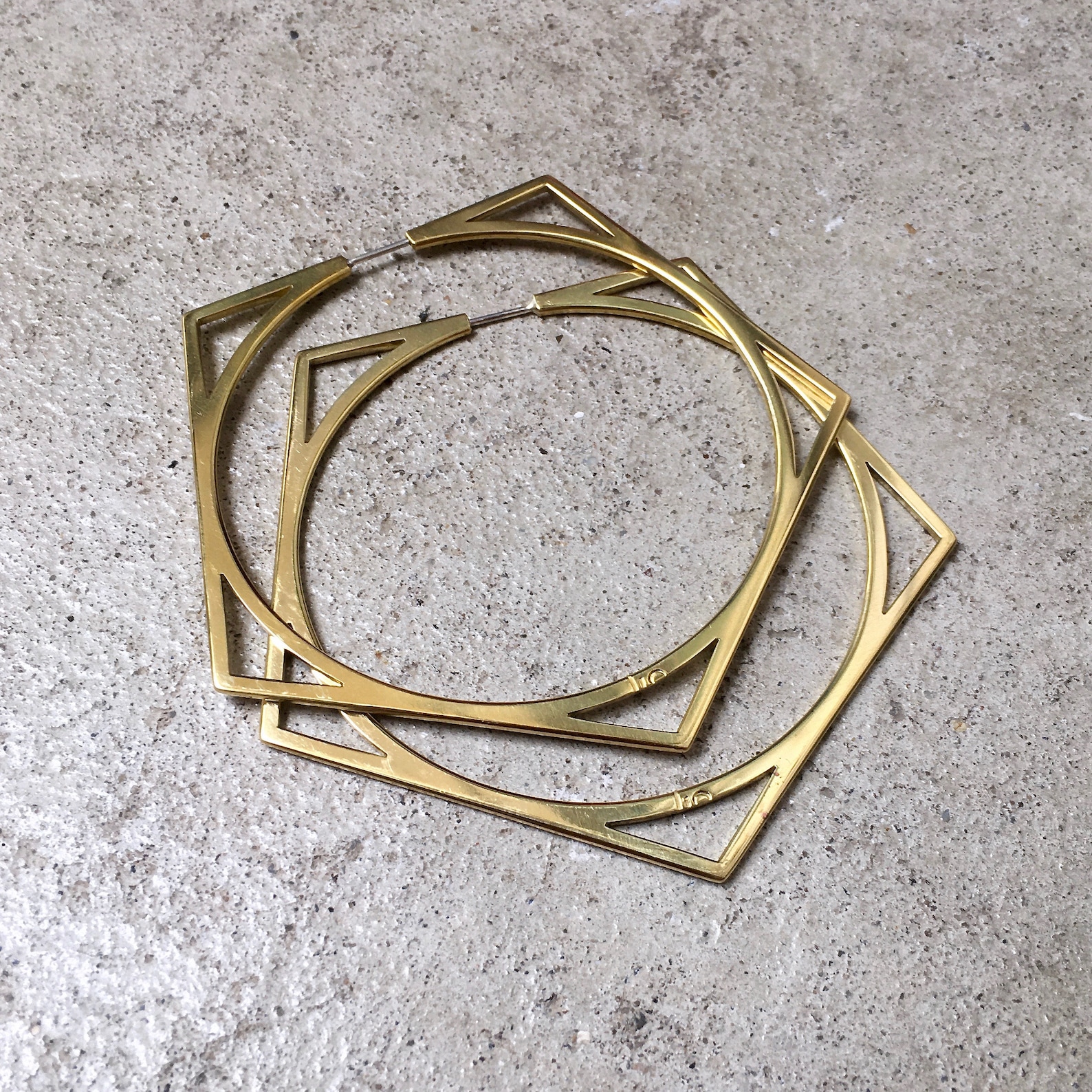 PENTA/CIRCLE Cutouts Hoop Earring / Creoles / Earrings / - Etsy