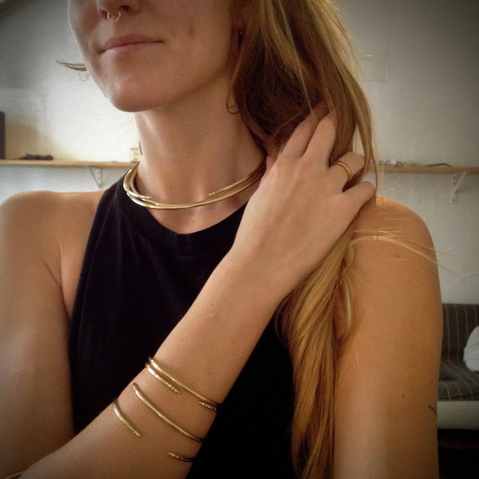 Neck Bangle / Cuff / Metal Choker / Necklace - Etsy