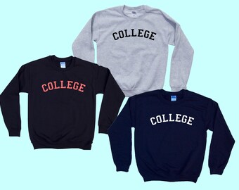College sweatshirt | Etsy
