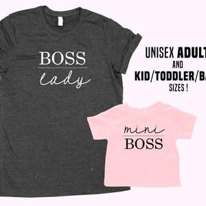 Boss Lady / Mini Boss Shirts Baby Toddler Kid Adult | Etsy