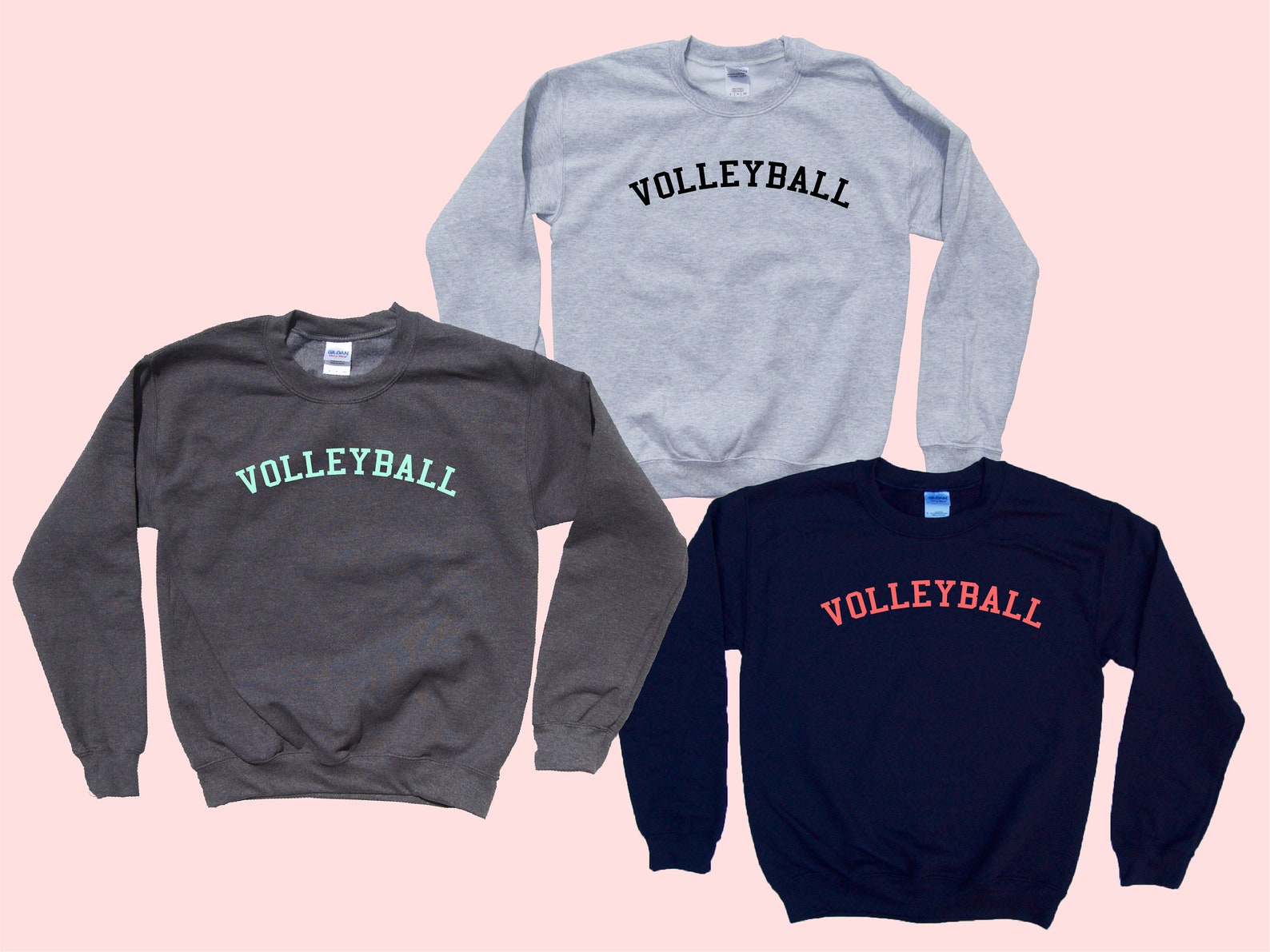 VOLLEYBALL Crewneck Sweatshirt - Adult and Kid Sizes - Favorite Sport ...