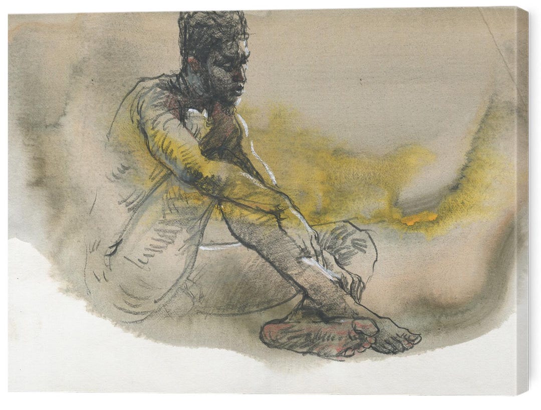 Male Nude Art Print Printable Wall Art, Black Men Art, Minimal Male ...