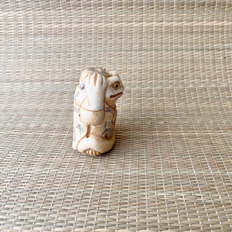 Vintage Bone Inro Box Japanese Wise Frog Kikazaru Inro Pendant Hand ...