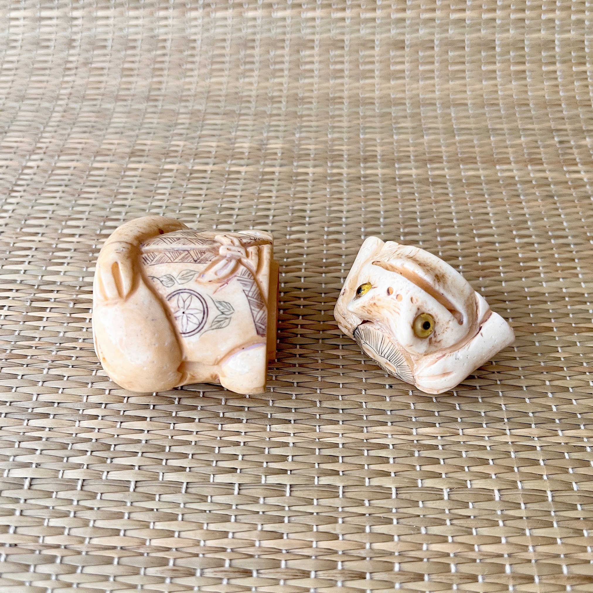 Vintage Bone Inro Box Japanese Wise Frog Kikazaru Inro Pendant Hand ...