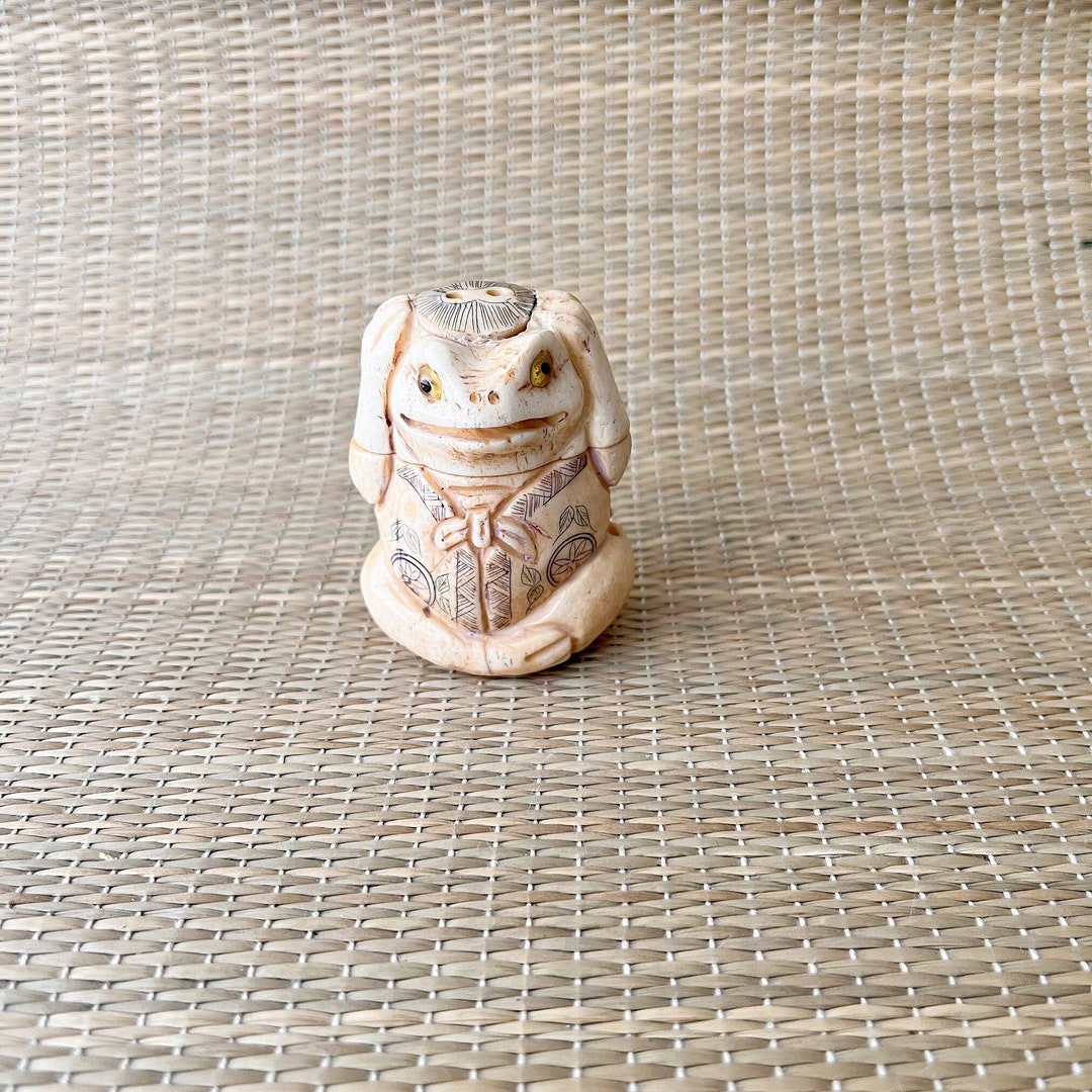 Vintage Bone Inro Box Japanese Wise Frog Kikazaru Inro Pendant Hand ...
