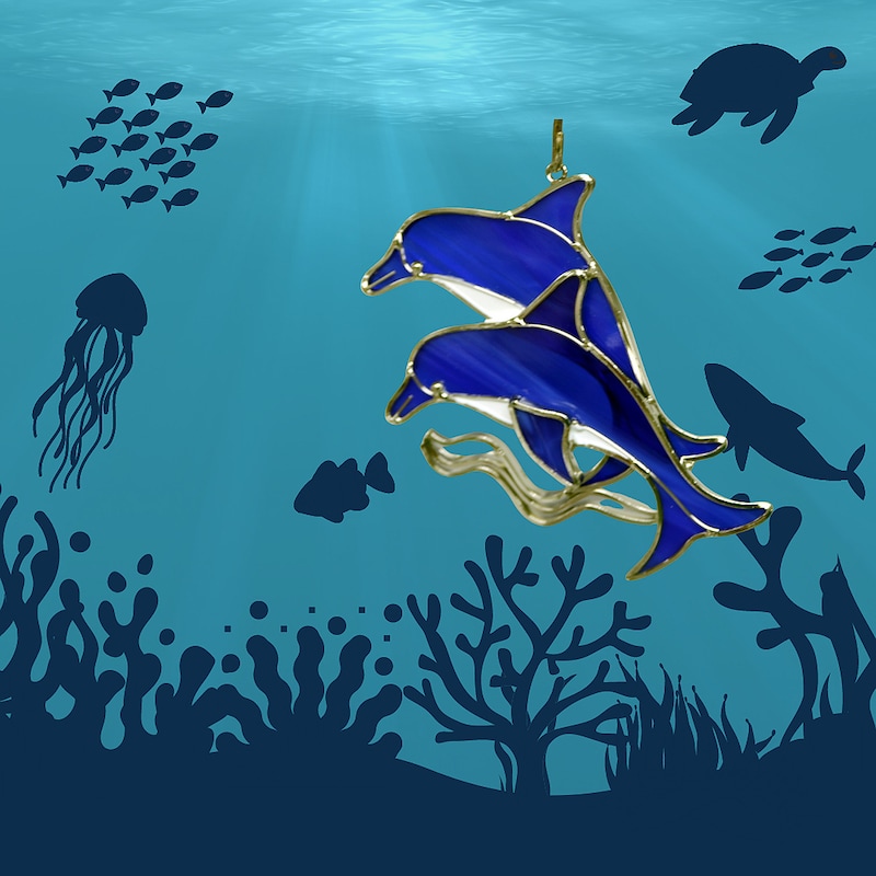 Dolphin Suncatcher - Etsy