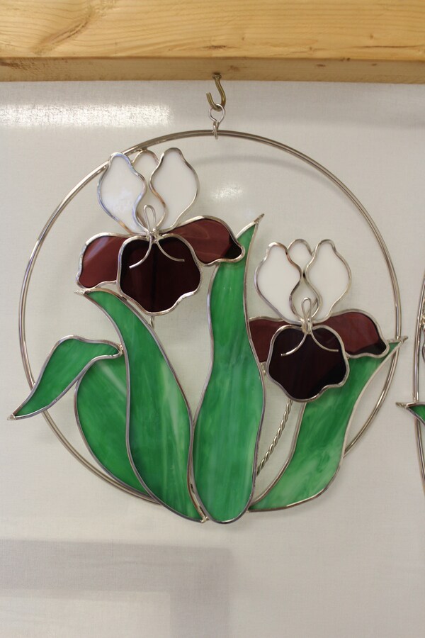 Iris Stained Glass Pattern Digital Download, Floral Stained Glass ...