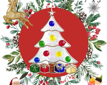 Stained Glass Christmas Tree. Suncatcher. Window Hanging. Christmas ...