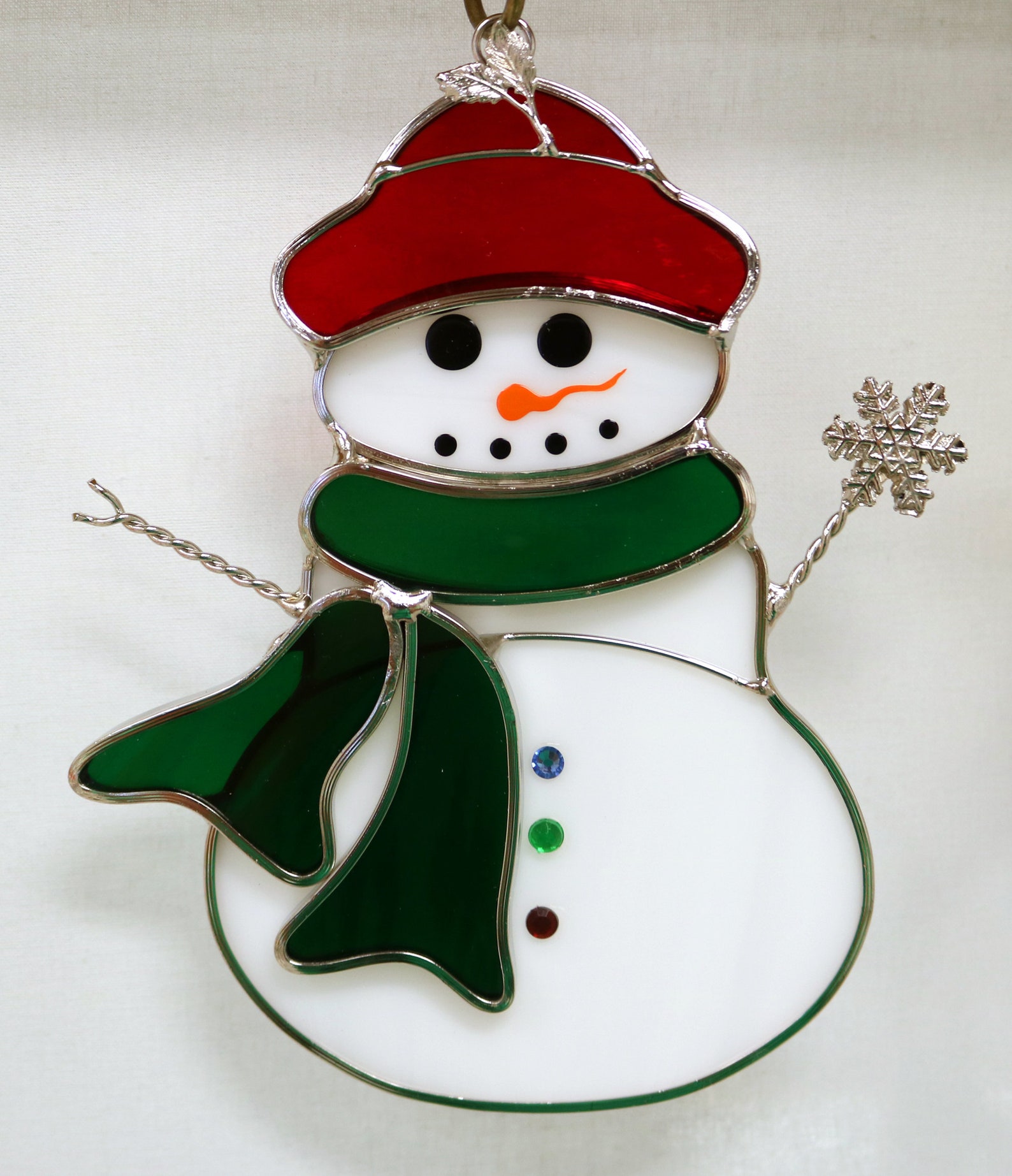 Stained Glass Snowman. Snowman Suncatcher. Christmas Snowman | Etsy
