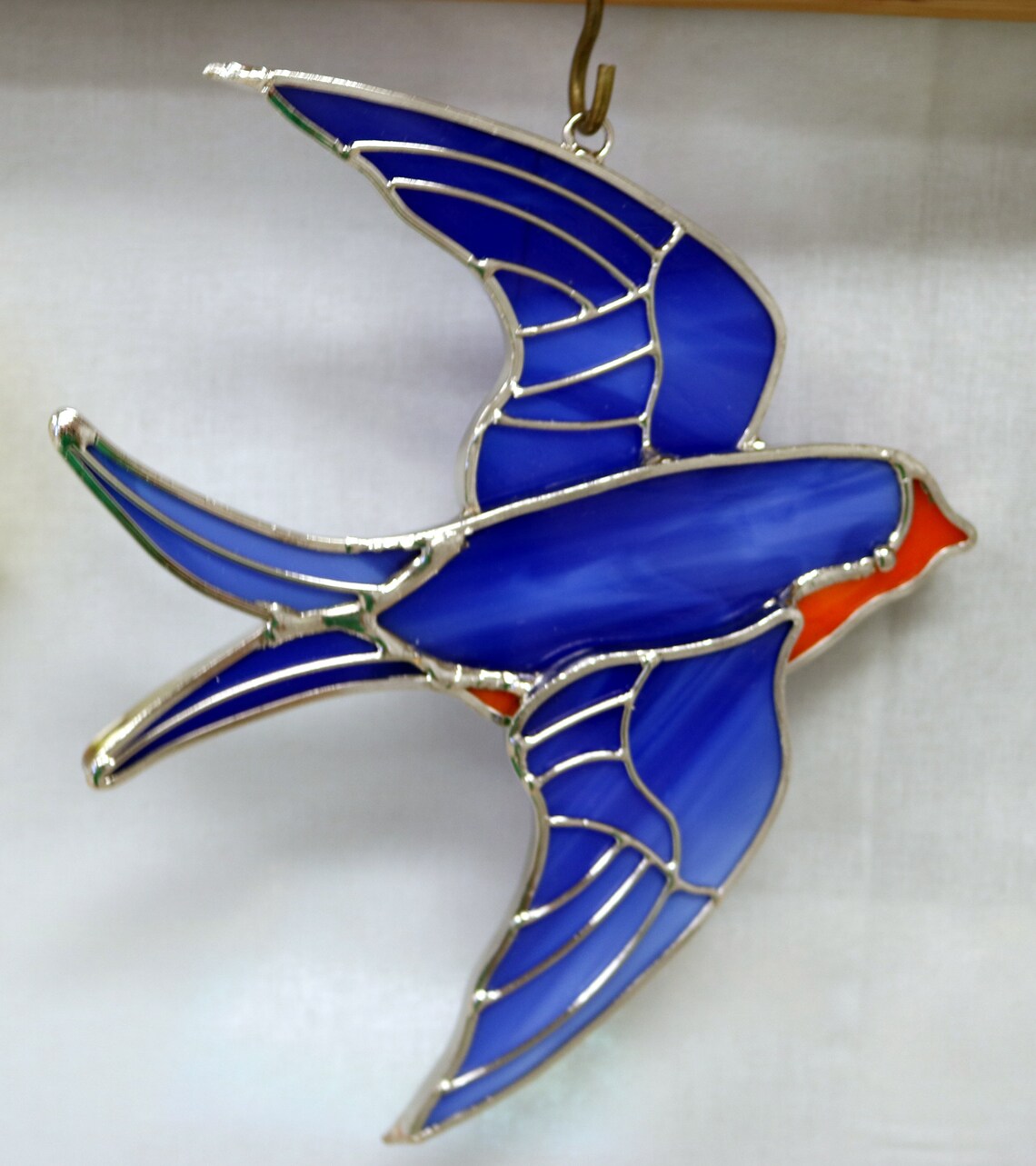 Stained Glass Blue Barn Swallow Suncatcher - Etsy