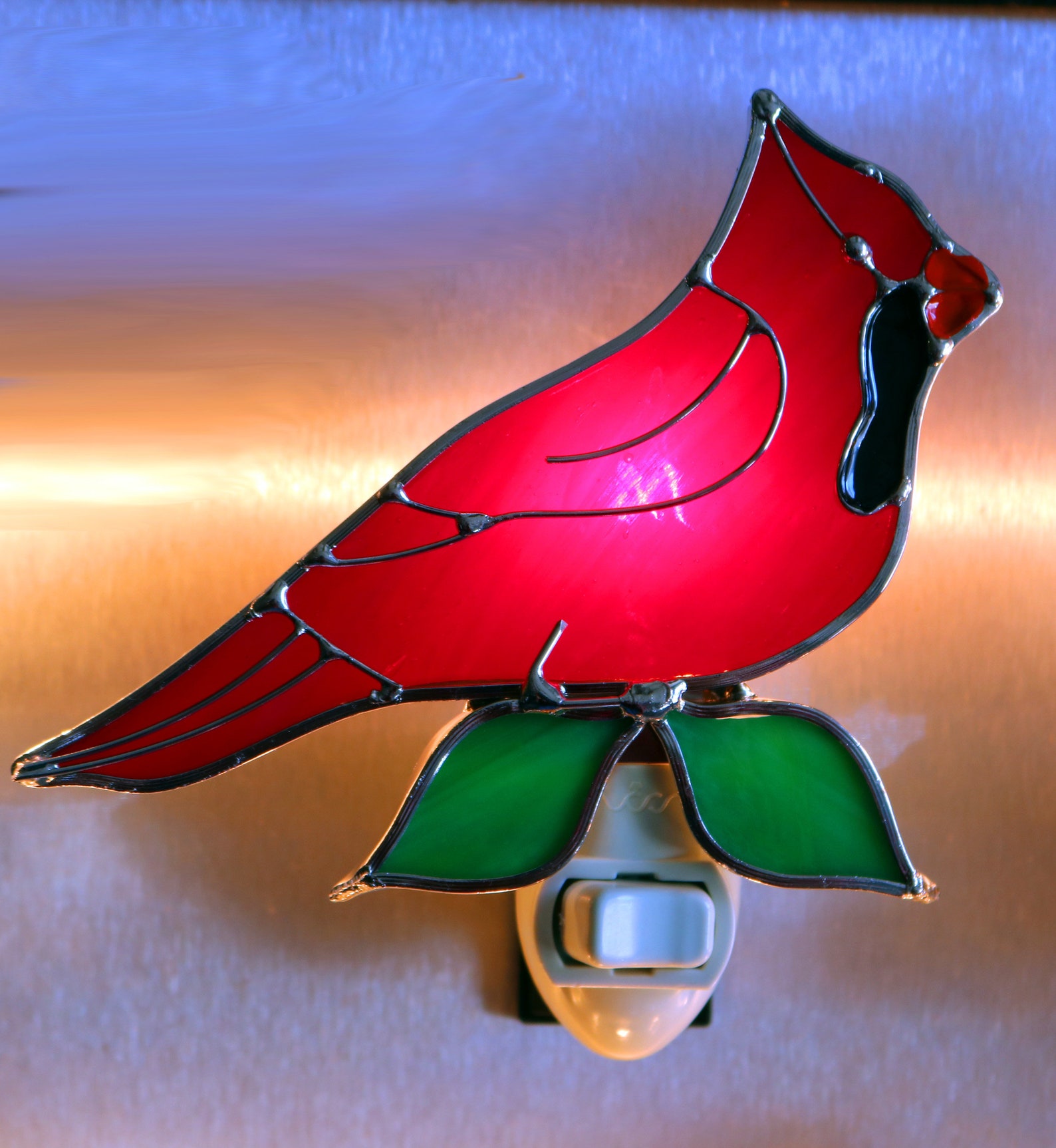 Stained Glass Cardinal Night Light. Unique Gift for Mother. - Etsy