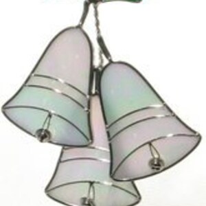 Stained Glass Christmas White Bells Scroll With Holly. Suncatcher ...