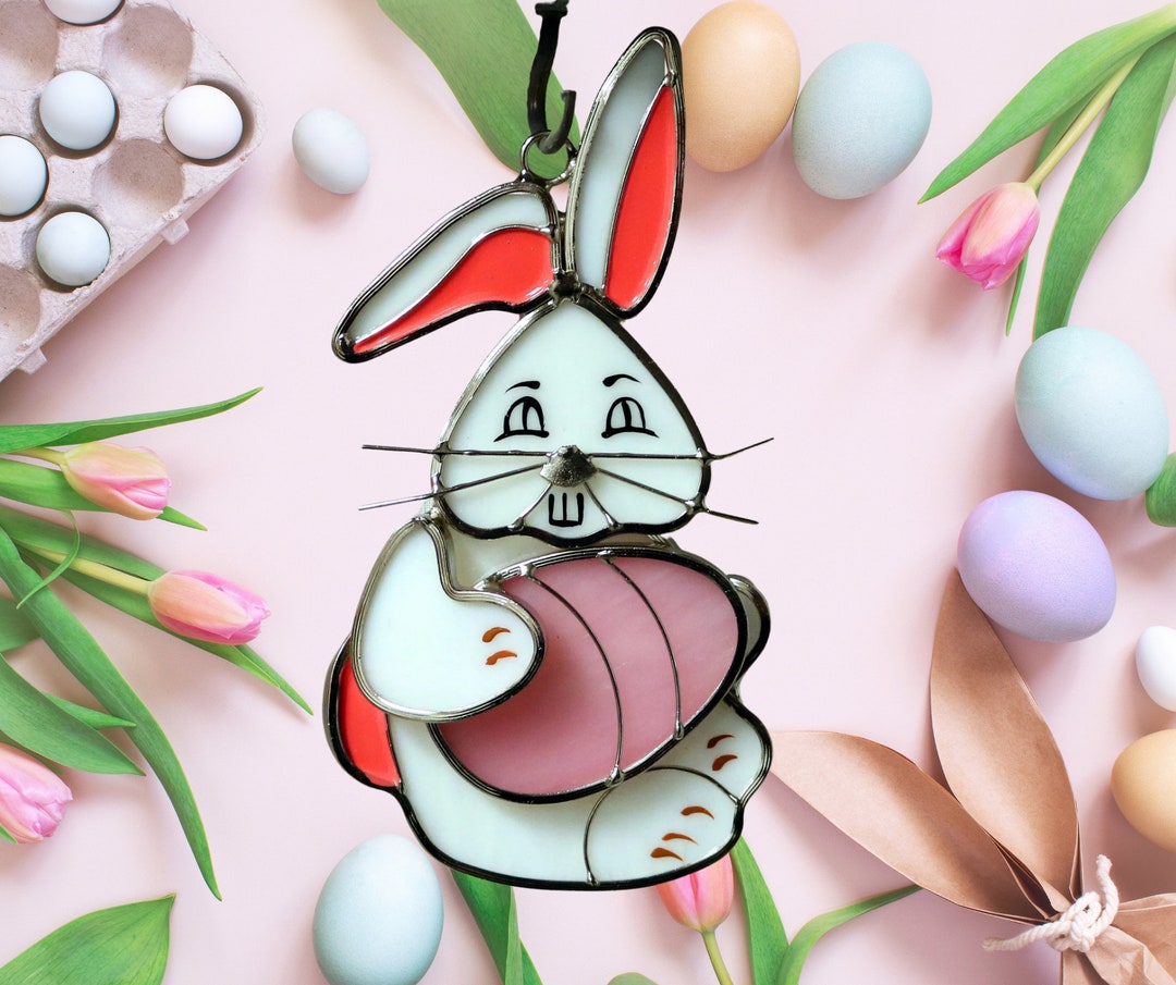 Stained Glass Easter Bunny Made With Genuine Stained Glass. Bunny With ...