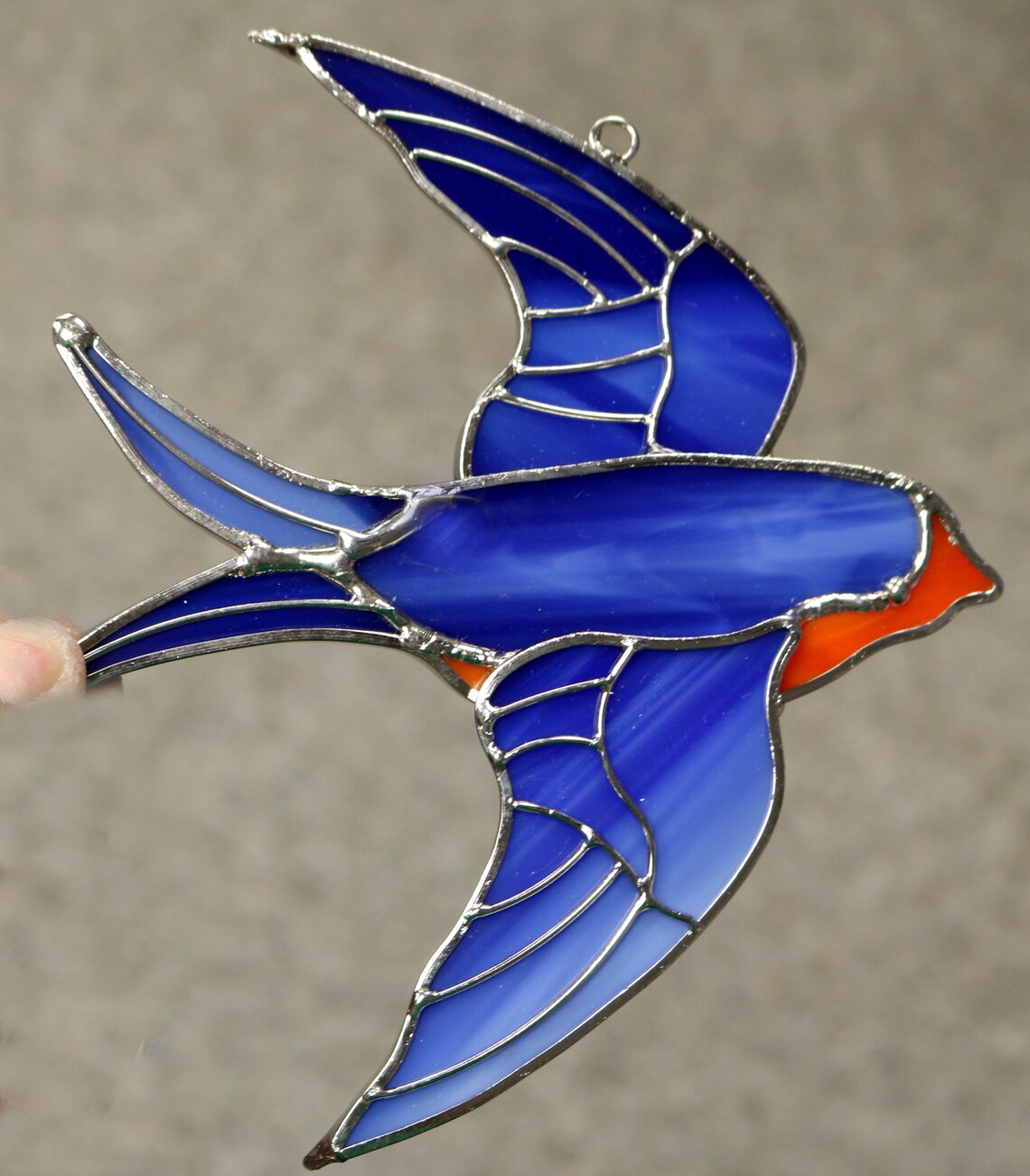 Stained Glass Blue Barn Swallow Suncatcher - Etsy