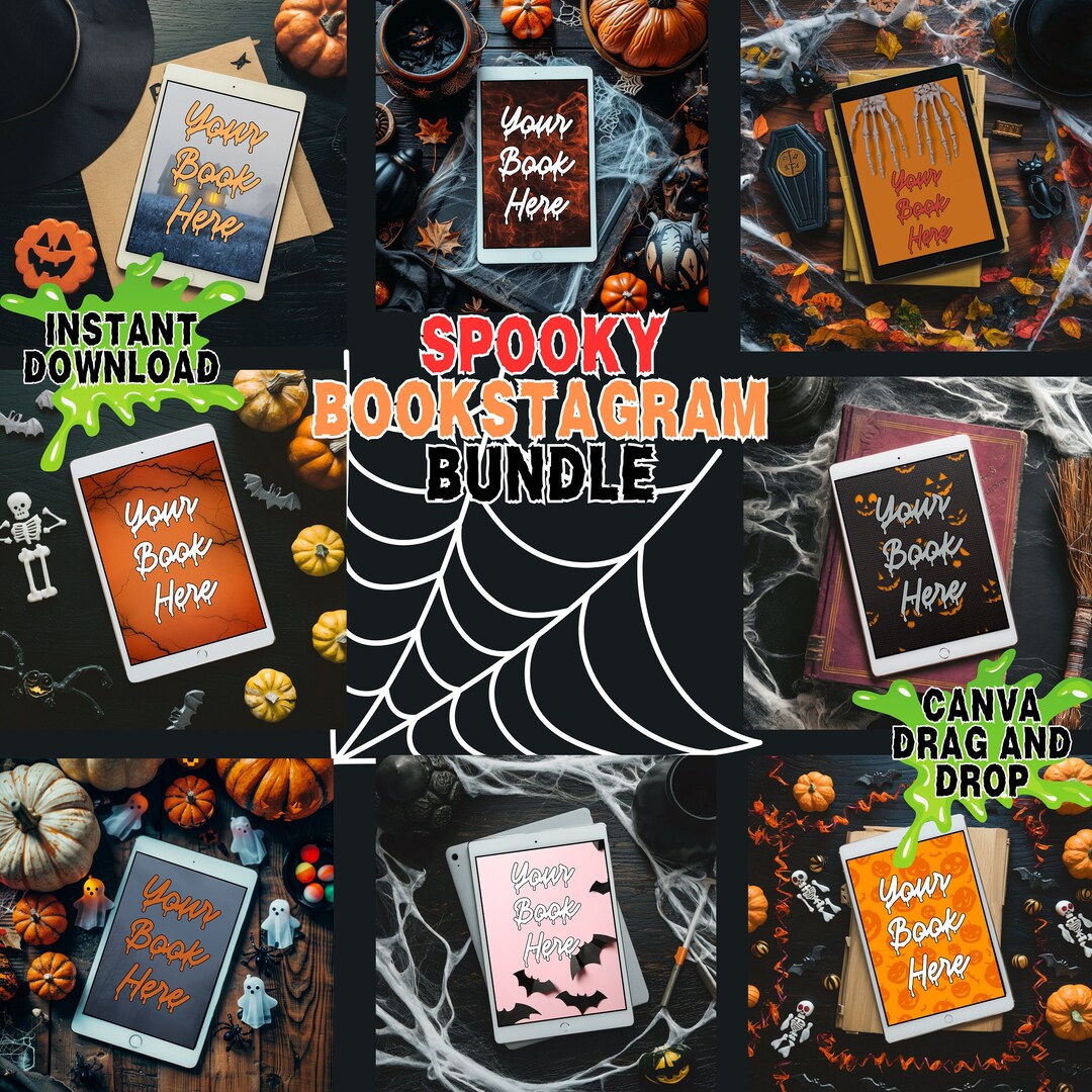Bookstagram Canva Template Fall Bundle Ebook Cover Mockup iPad Flatlay ...