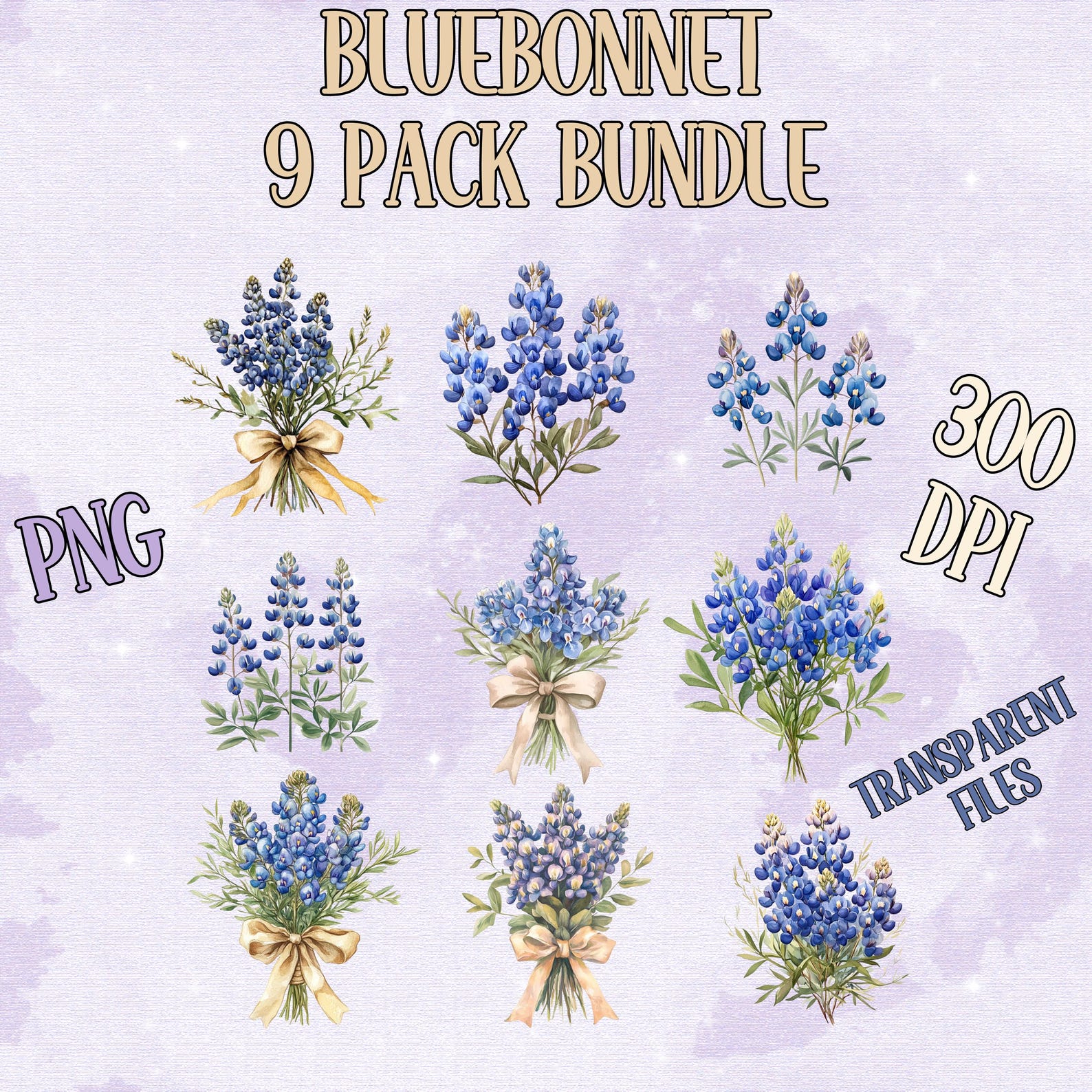 Bluebonnet Clipart, Watercolor Bluebonnet Clipart, Bluebonnet PNG ...