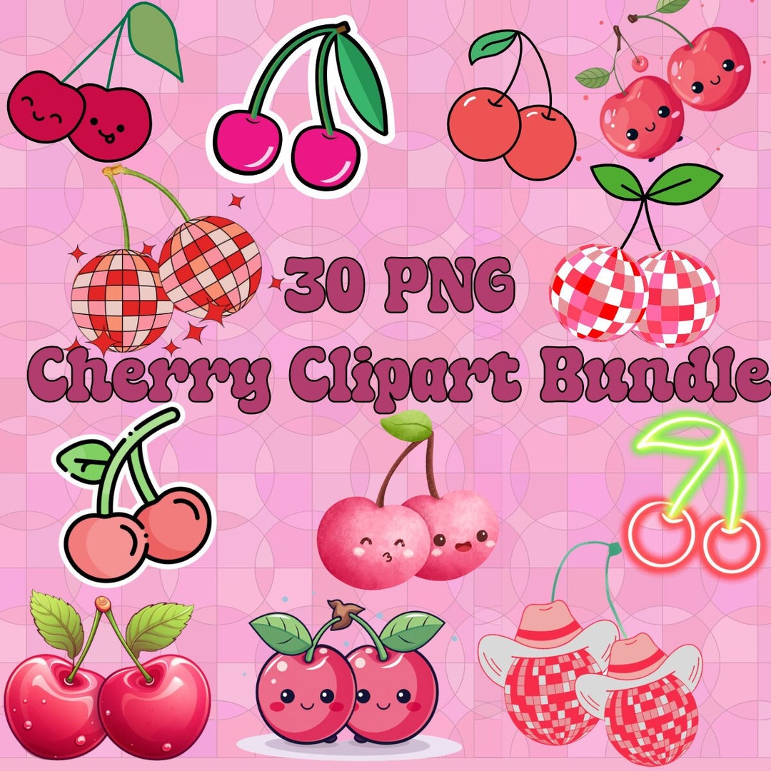 Cherry Clipart, Disco Ball Cherry PNG, Cherry Disco Retro Clipart ...