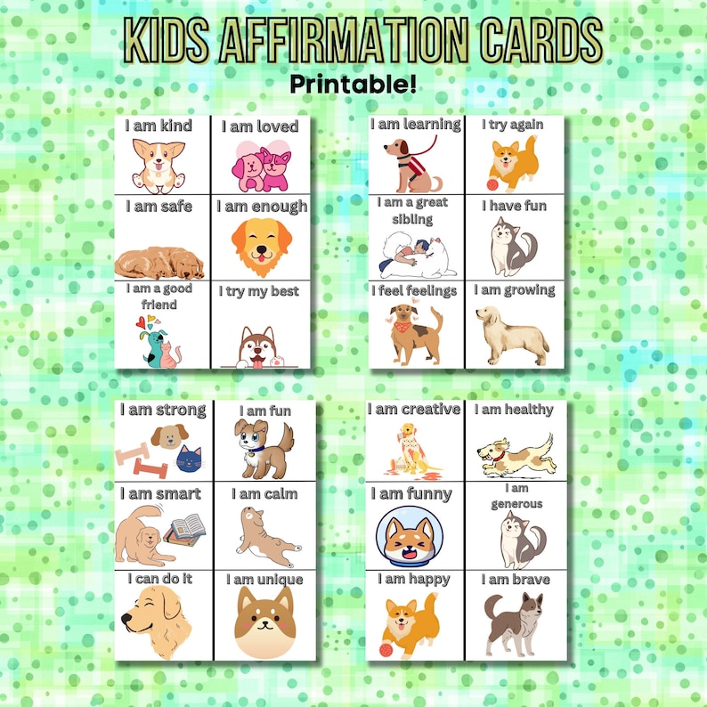 Printable Affirmation Cards for Kids, Motivational Cards, Positivity ...