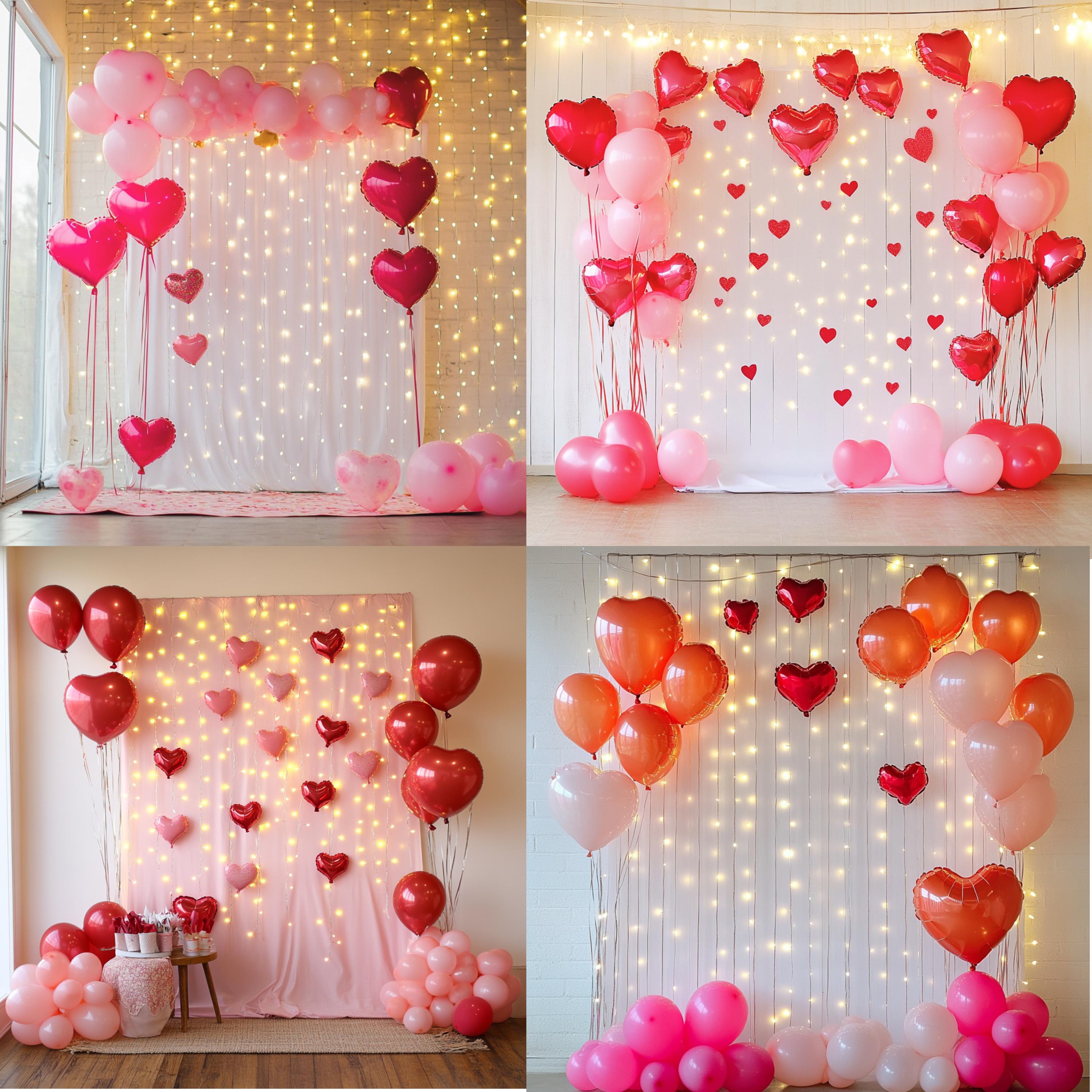 Valentine's Day Balloon Digital Backdrop | Heart Overlays | Digital ...