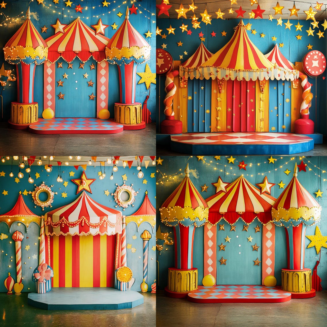 Circus Digital Backdrop | Circus Baby Birthday | Balloons Cake Smash ...