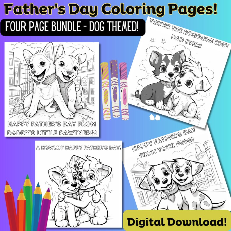 Father's Day Printable Coloring Card, Printable Father's Day Gift ...