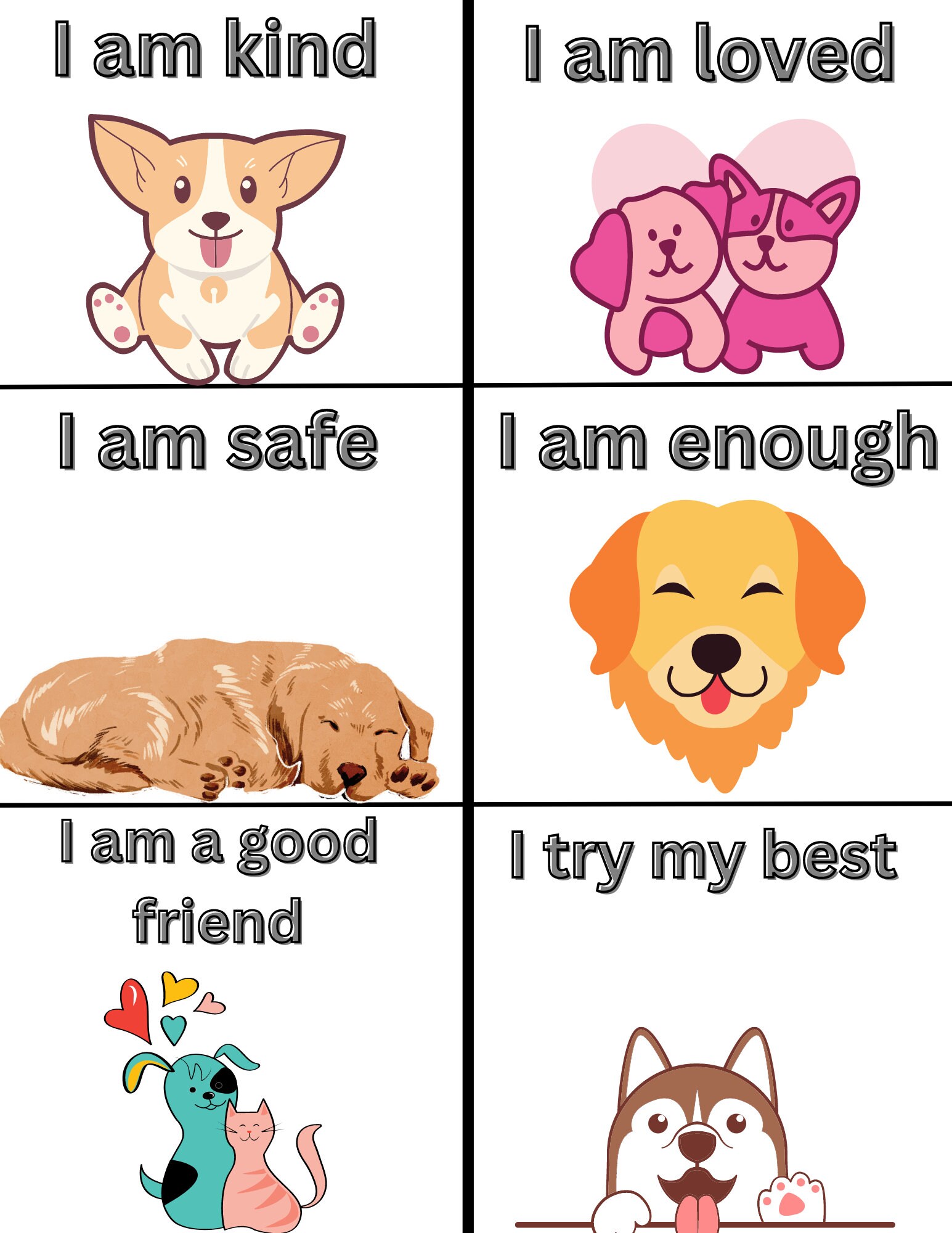 Printable Affirmation Cards for Kids, Motivational Cards, Positivity ...