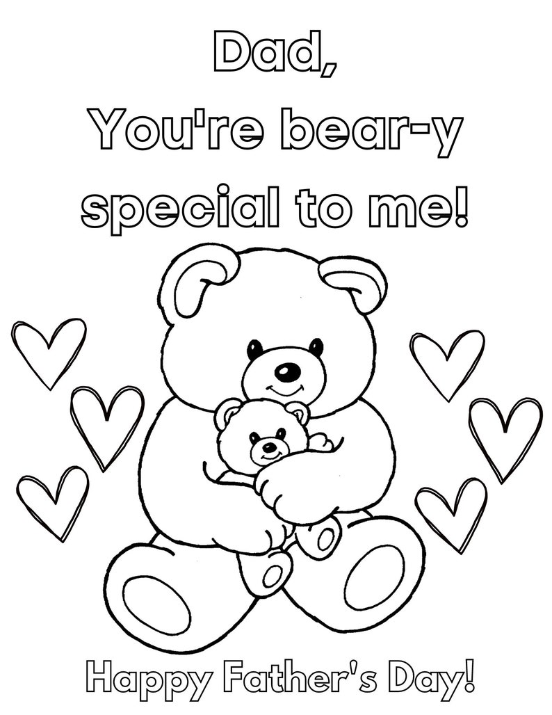 Father's Day Coloring Page, Printable, Instead Download, PDF - Etsy Canada