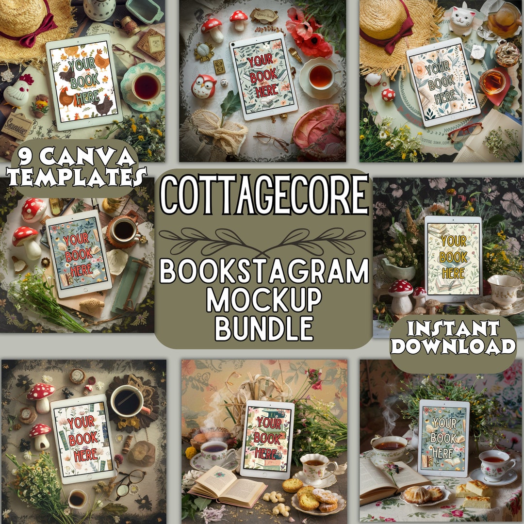 Bookstagram Flatlay Bundle Images | Canva Ebook Mockup Templates ...