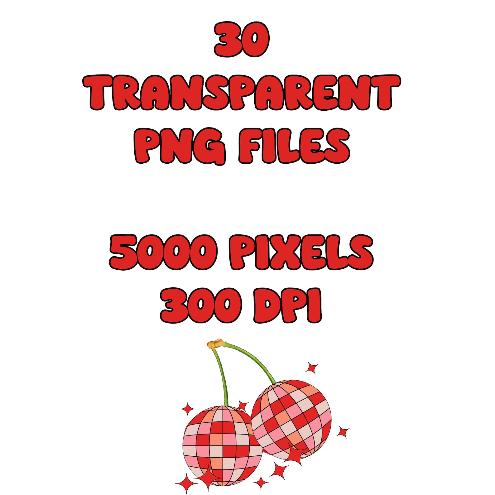 Cherry Clipart, Disco Ball Cherry PNG, Cherry Disco Retro Clipart ...
