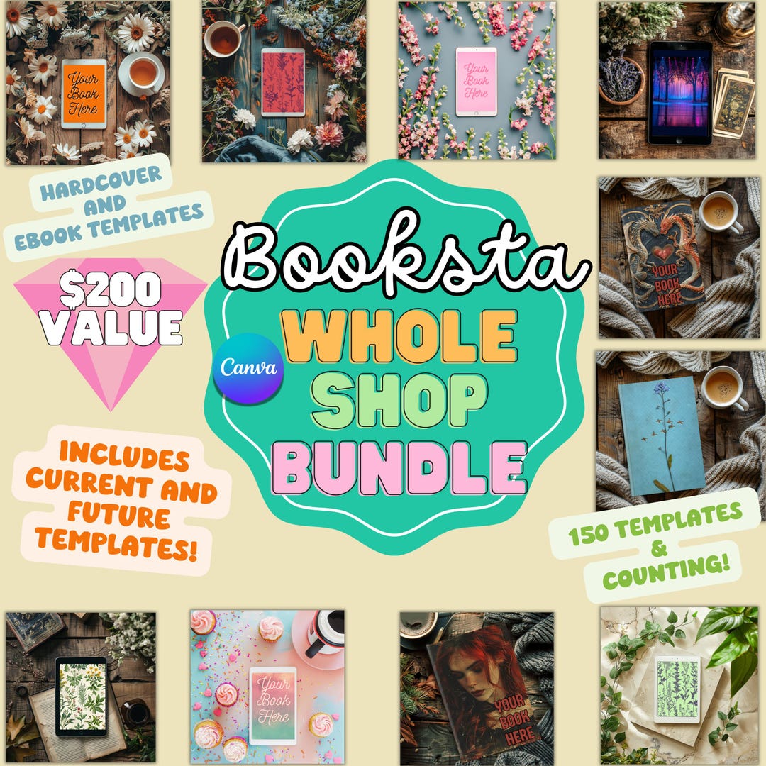 Bookstagram Canva Templates Ebook Mockup iPad Flatlay Bundle - Etsy
