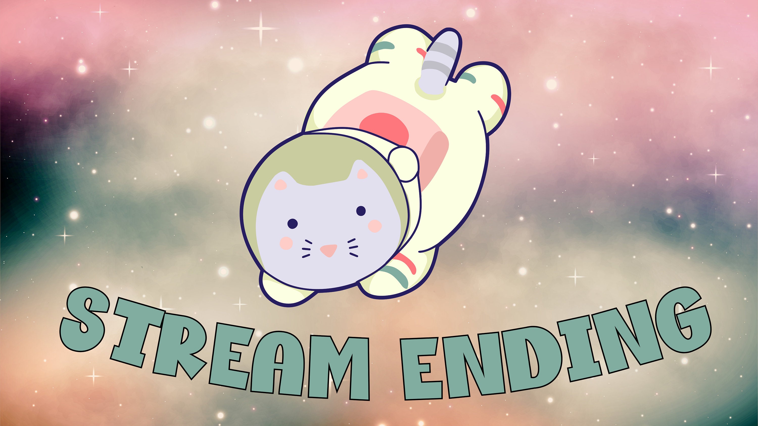 Space Cat Stream Overlay, Kitty Twitch Overlay Bundle, Cute Cat Stream ...