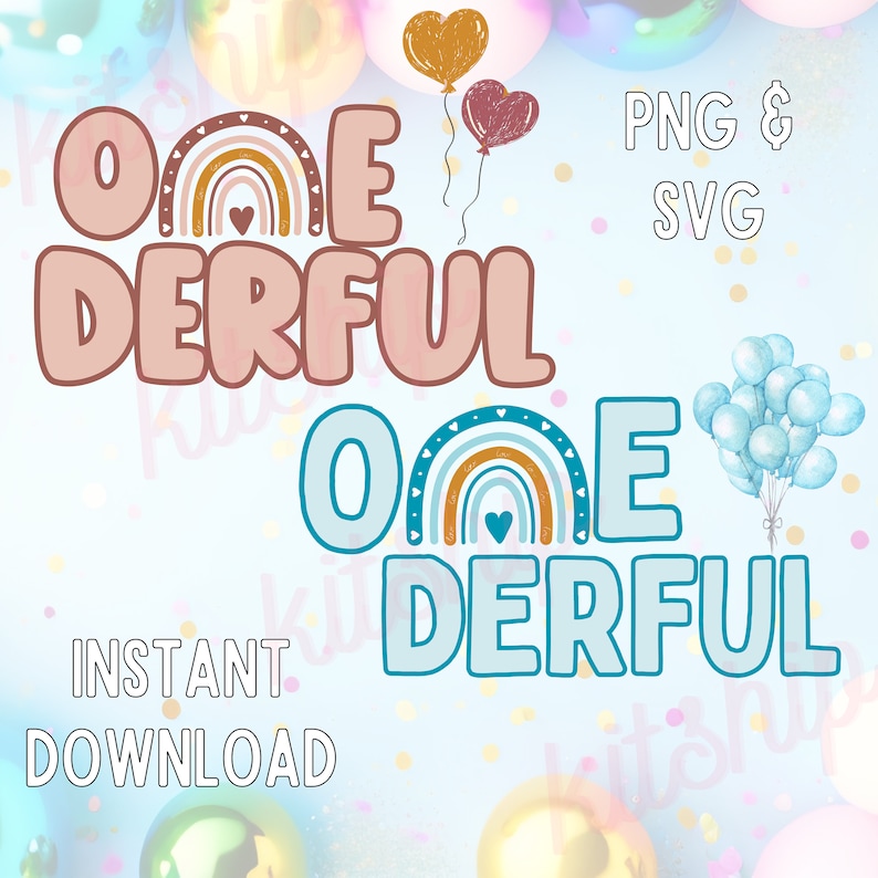 Onederful PNG SVG Birthday Invitation Digital Download - Etsy