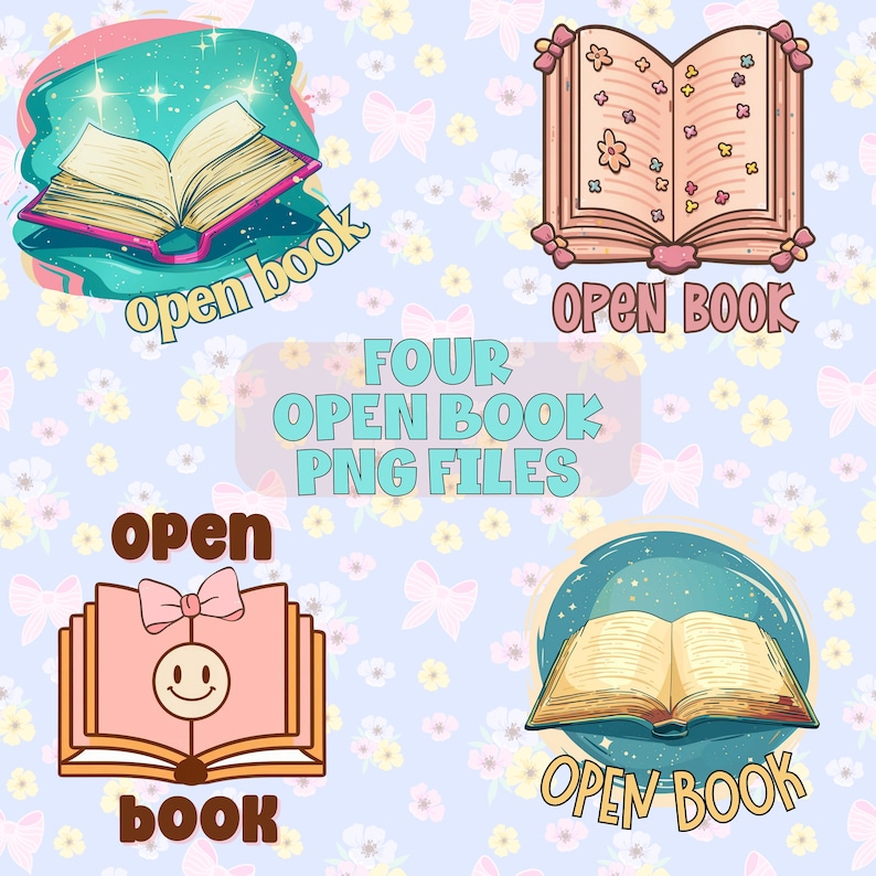 Open Book PNG, Open Book Clipart, Open Book SVG - Etsy