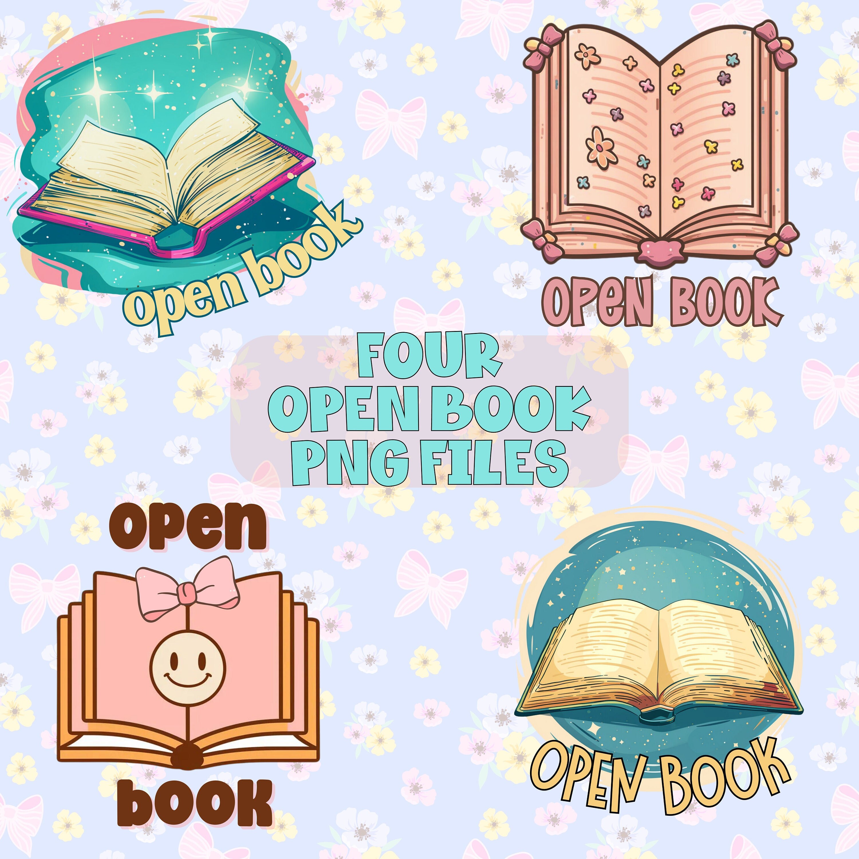 Open Book PNG, Open Book Clipart, Open Book SVG - Etsy