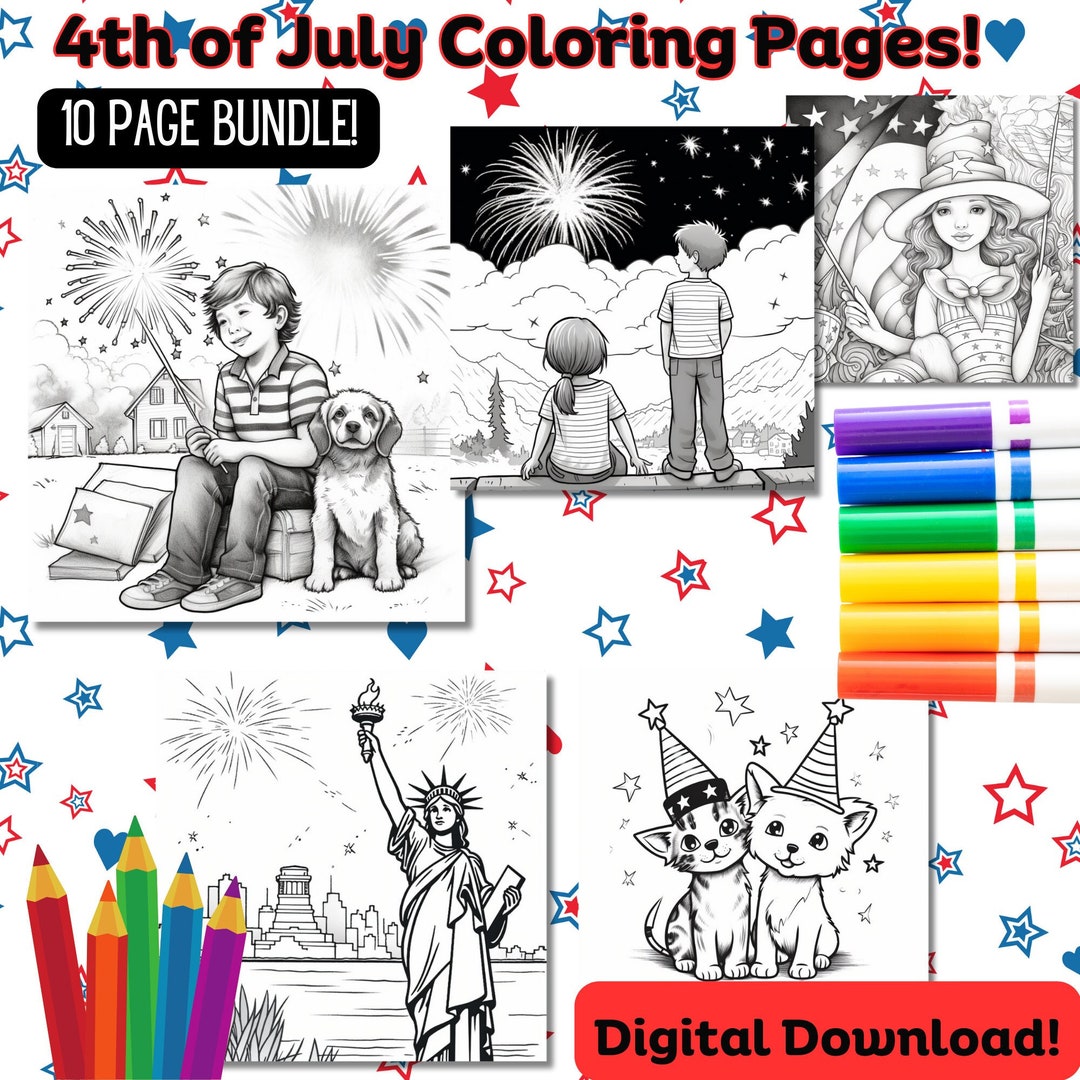 4th of July Coloring Page, Fourth of July Coloring Pages, Printable ...