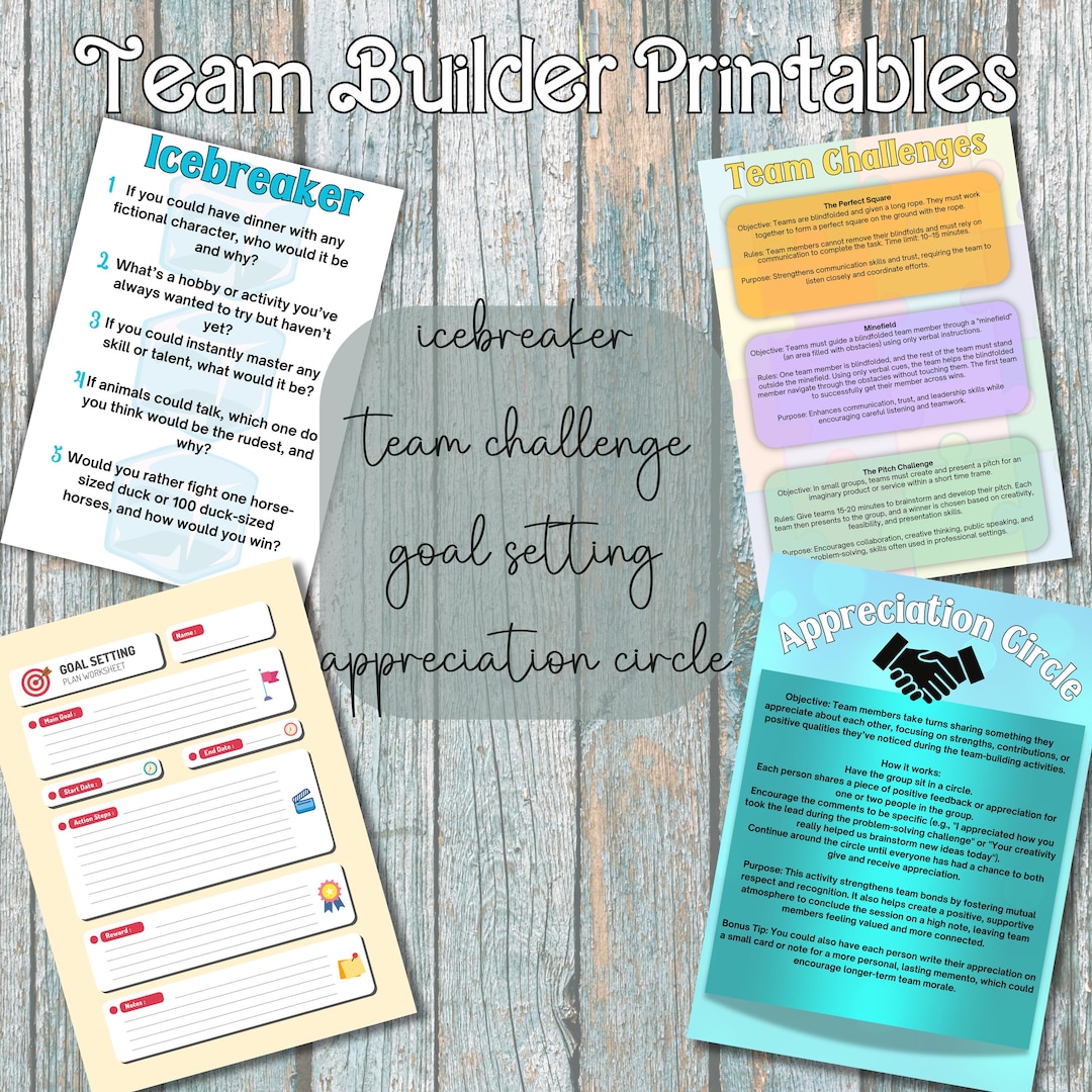 Team Building Printables, Team Builder Games, Office Party Printables ...