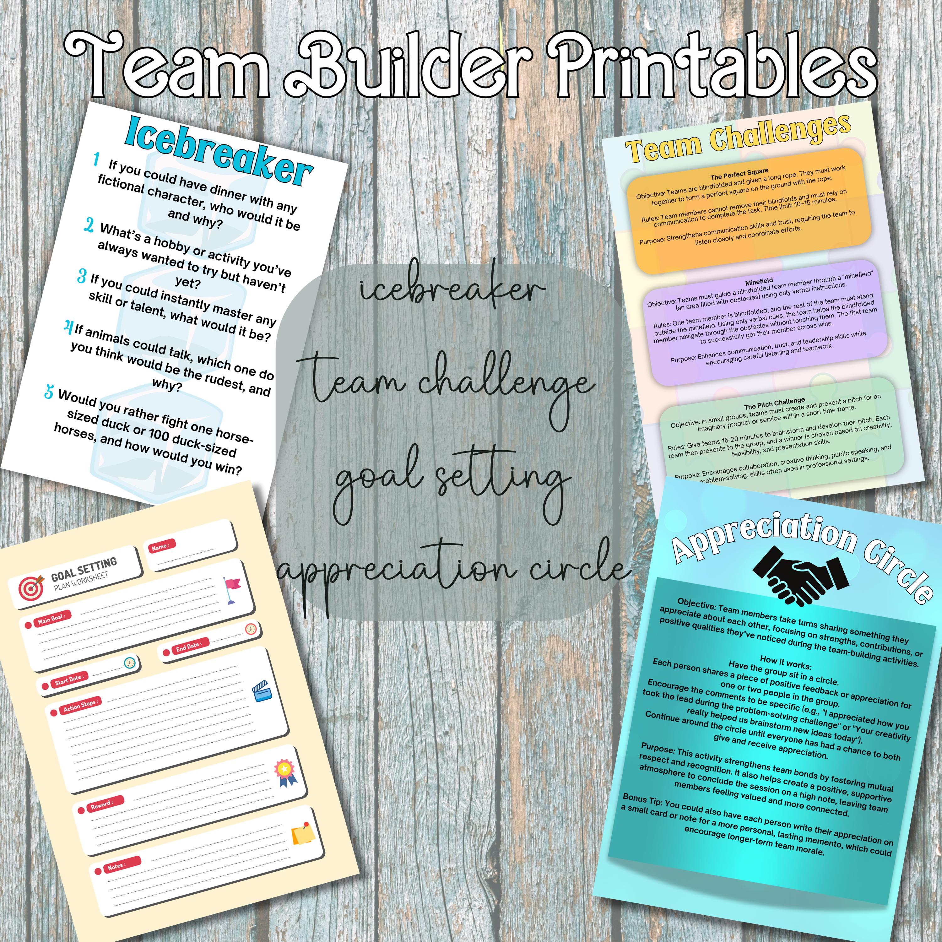 Team Building Printables, Team Builder Games, Office Party Printables ...