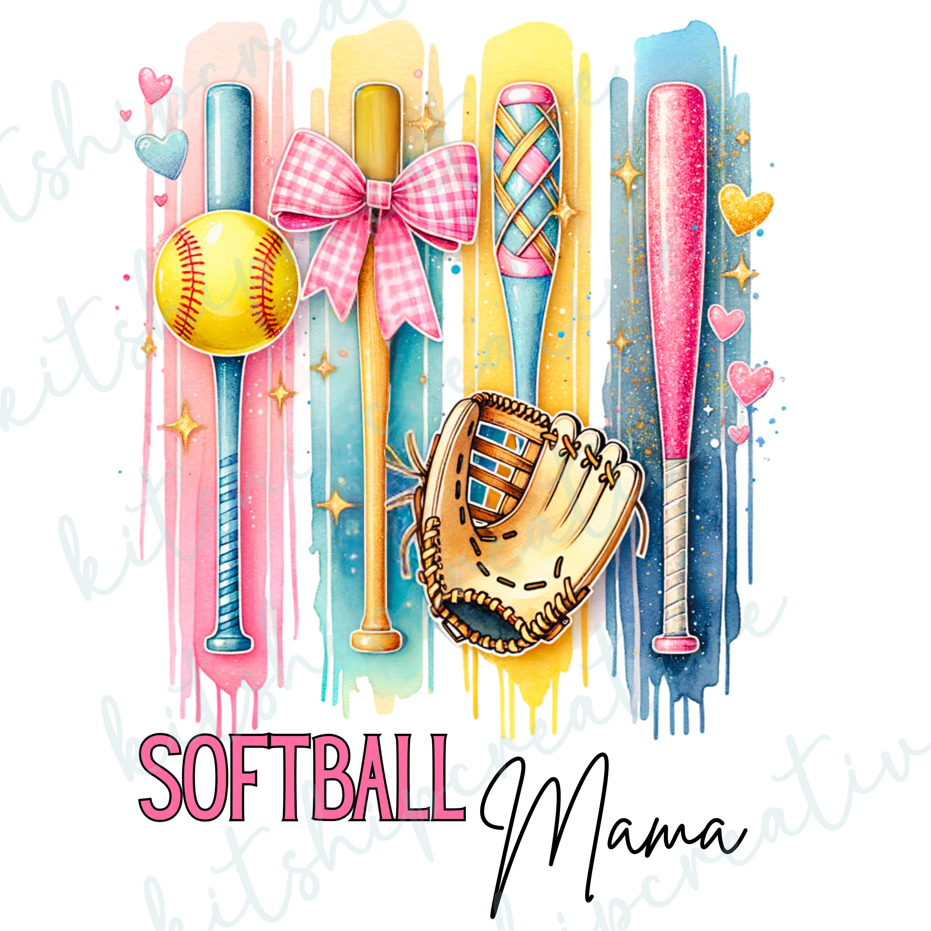 Coquette Softball PNG | Brushstroke Softball PNG | Softball Mom PNG ...