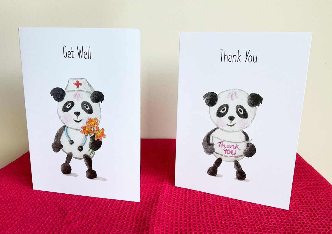 Panda Bear Thank You Card - Etsy