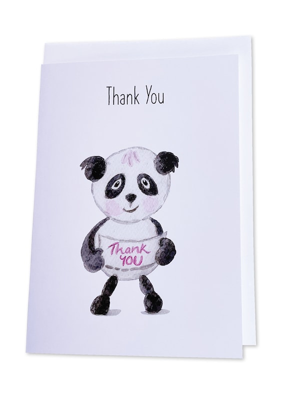 Panda Bear Thank You Card | Etsy