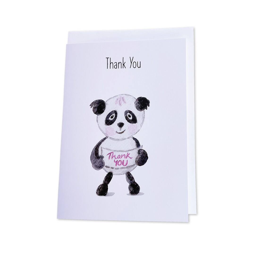 Panda Bear Thank You Card - Etsy