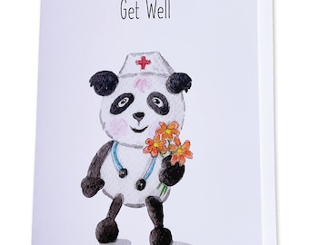 Panda Get Well Card | Etsy