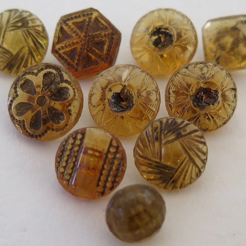 Antique Glass Buttons - Etsy