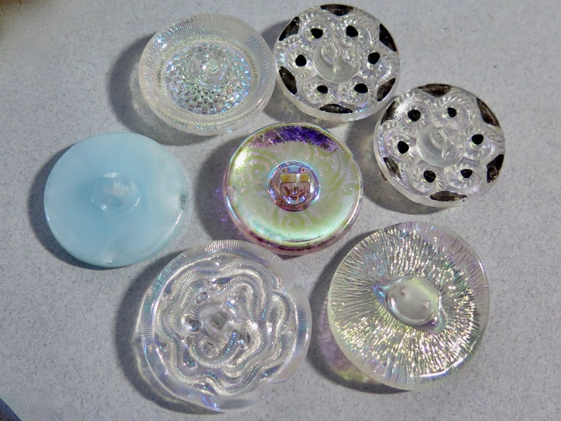 Vintage Opalescent Lustre Glass Buttons - Your Choice - Etsy