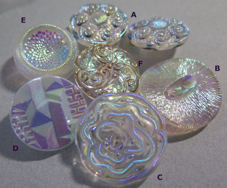 Vintage Opalescent Lustre Glass Buttons - Your Choice - Etsy