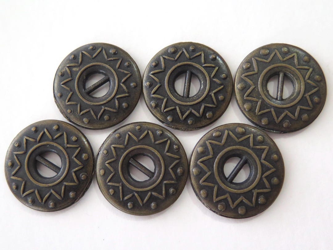 Set of 6 Metal Sew Through Buttons, Zigzag Design - Etsy